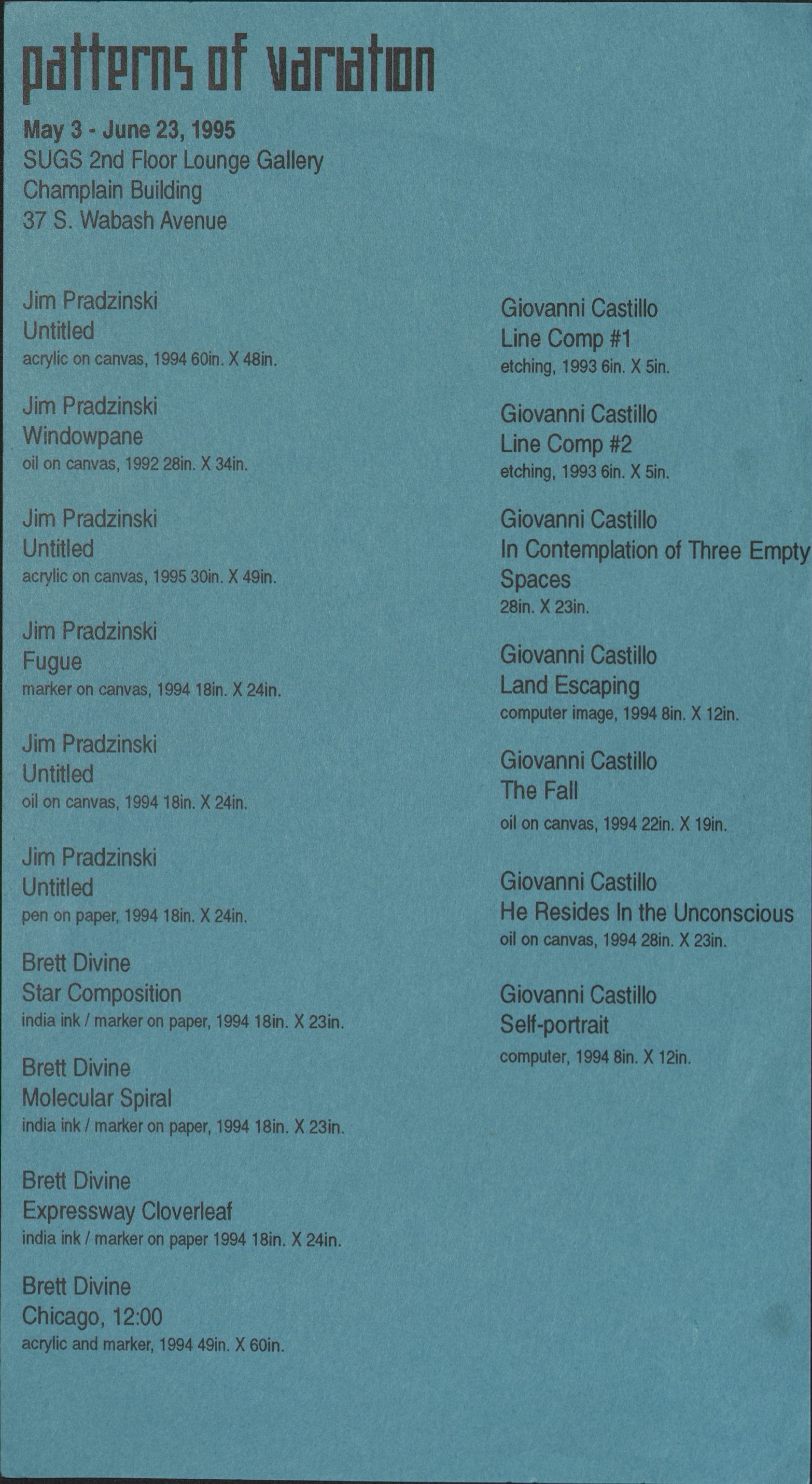 Patterns of Variation | SITE Galleries